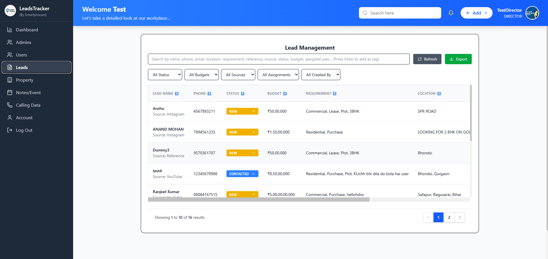 LeadsTracker CRM | Multi-Company Real Estate CRM